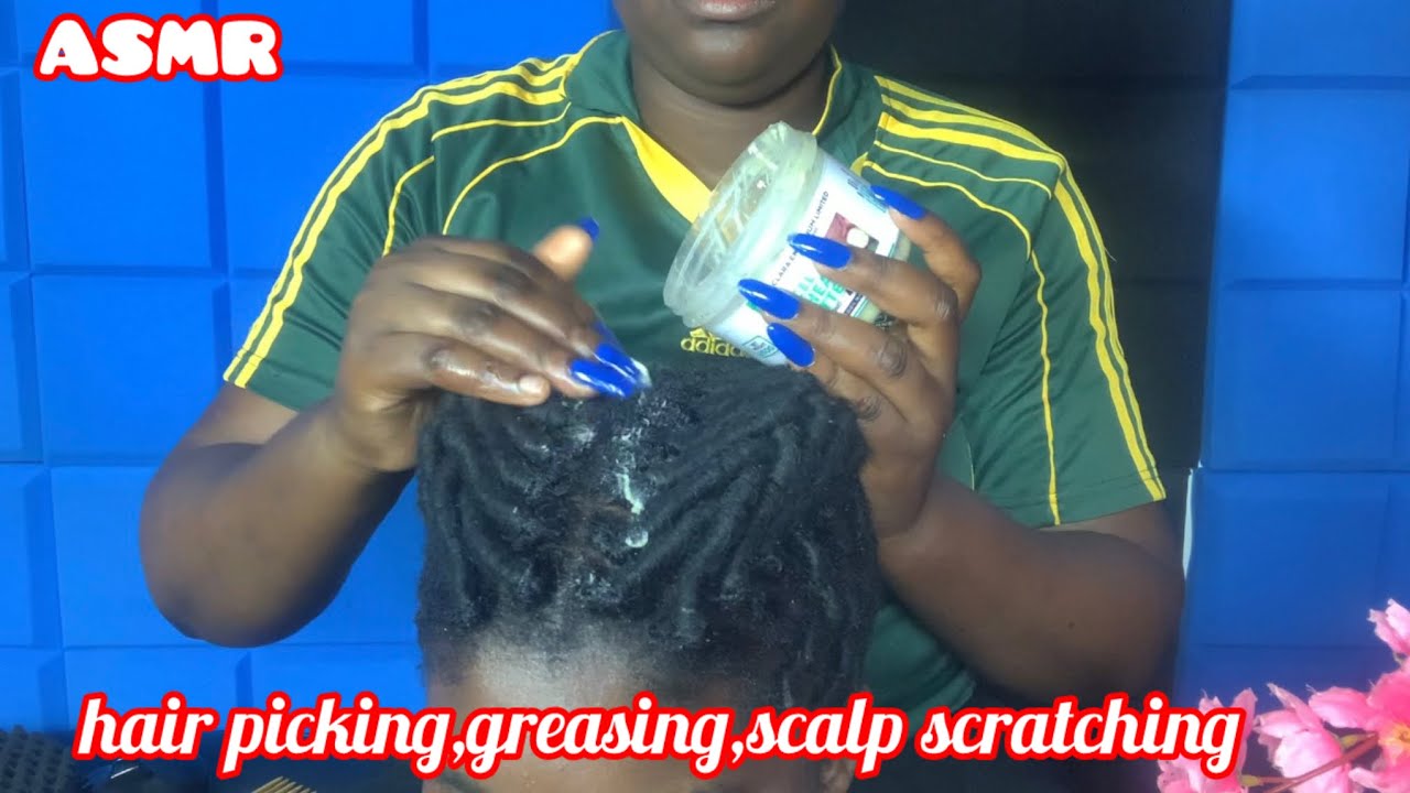 ASMR close up hair picking,greasing and scalp scratching. - YouTube