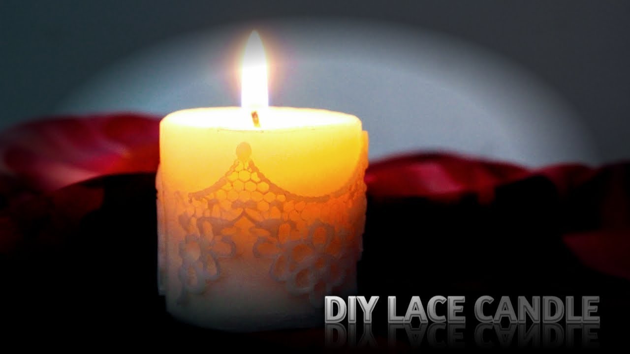 DIY LACE CANDLE | DESIGNER CANDLE - YouTube
