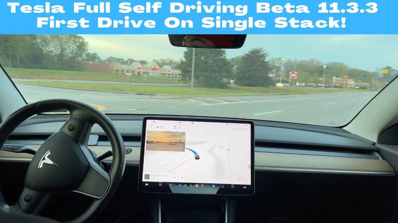 Tesla FSD Beta 11.3.3 First Drive Single Stack - YouTube