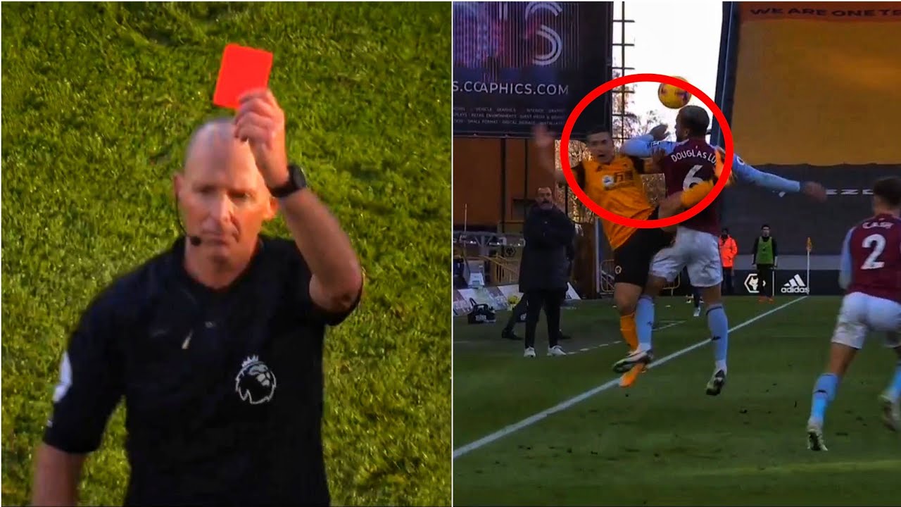 Douglas Luiz Red Card vs Wolves ♦️ - YouTube