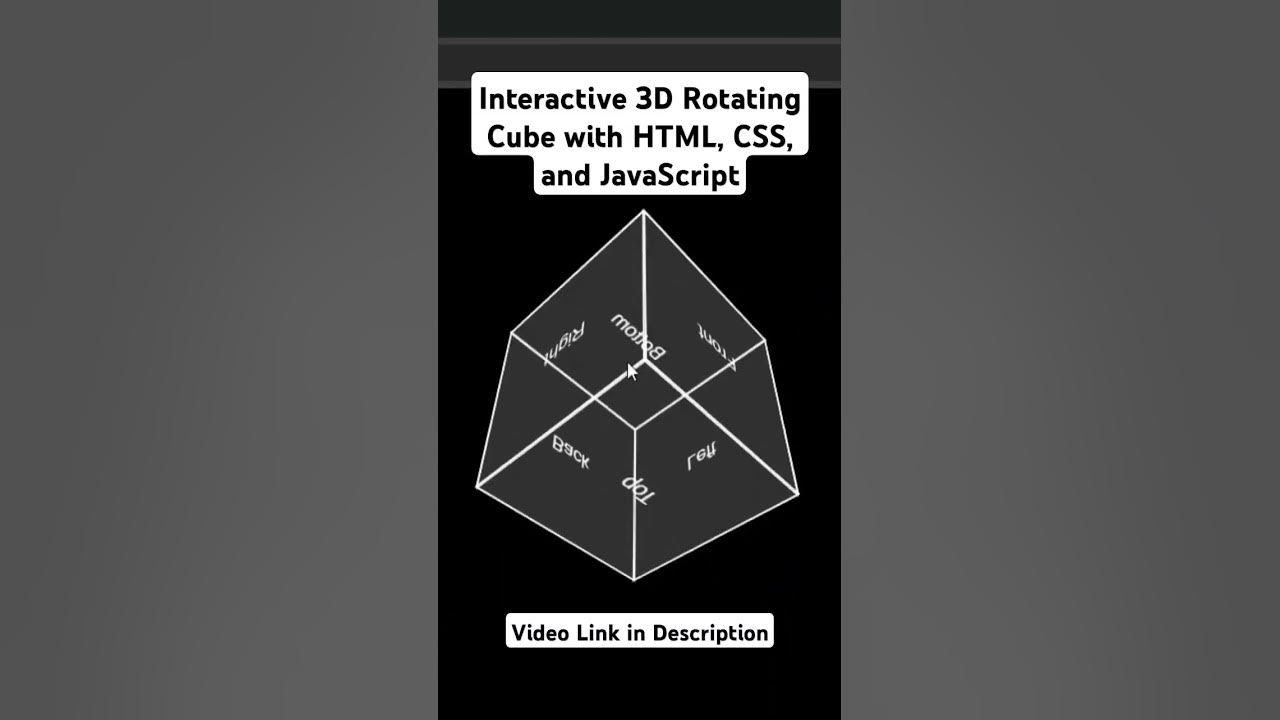 Interactive 3d Rotating Cube With Html Css And Javascript Coding Animation Html Css Js 