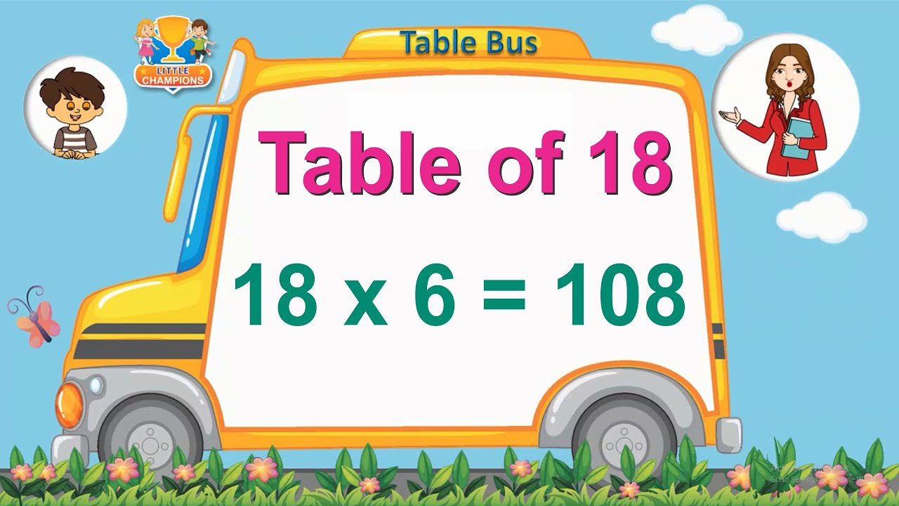 Table of 18 | Multiplication Table | 18 ka Pahada | Little Champions ...