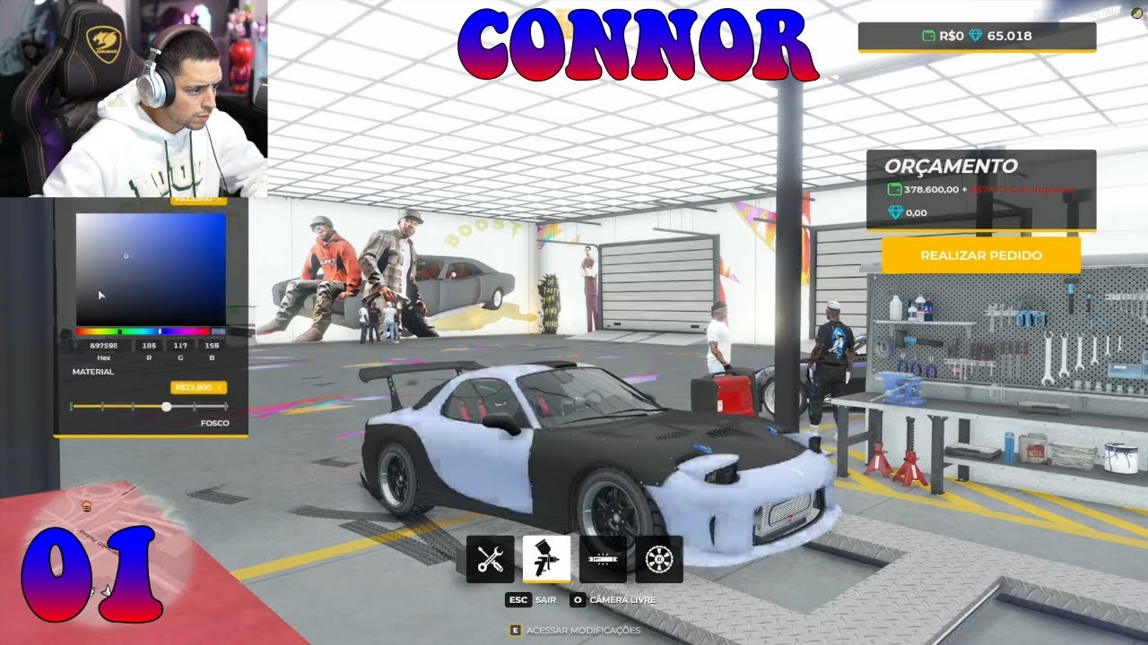 CONNOR FOI FAZER UMA MELHORIA NO SEU NOVO CARRO GTA RP - YouTube