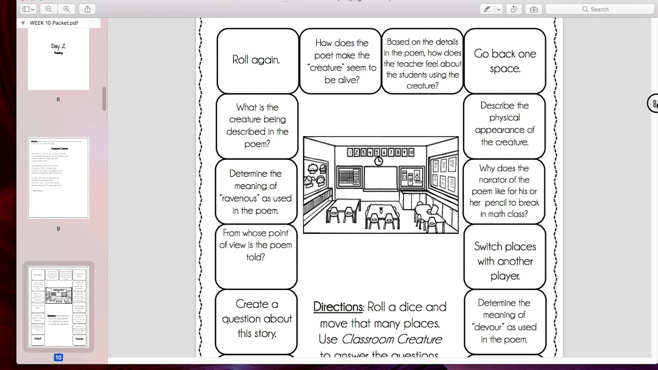 Week 10 Day 2 Tuesday 5:19 Classroom Creature - YouTube
