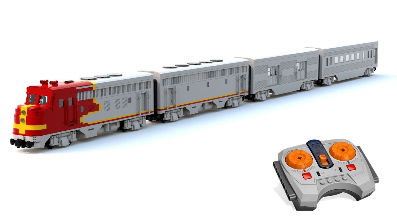 LEGO Diesel locomotive -- Santa Fe Super Chief -- MOC - YouTube