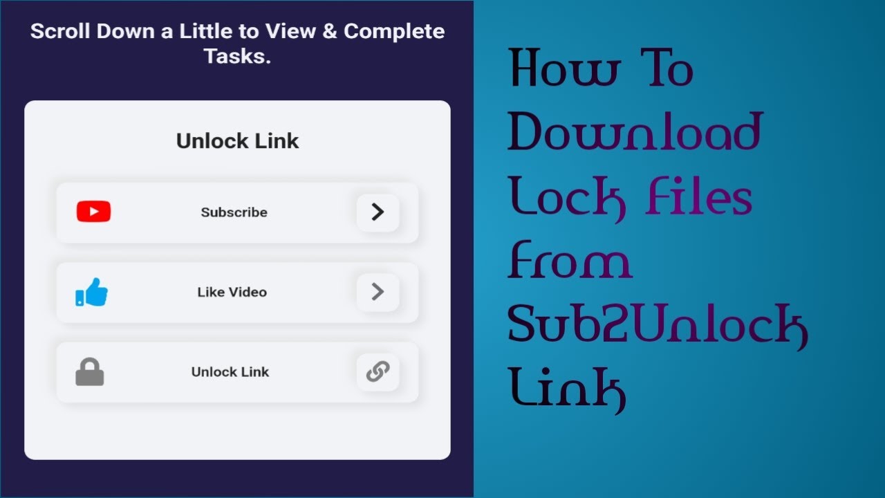 How To Download Lock Files From Sub2unlock Link Youtube