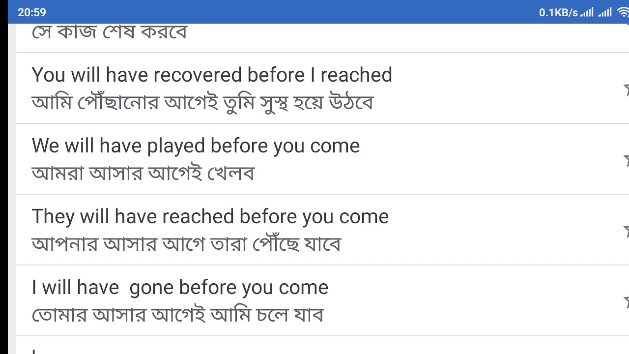 Future Perfect Tense Examples from Google Translator - YouTube