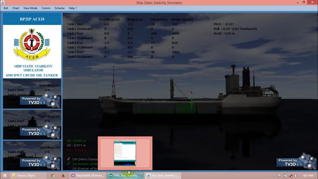 3D Ship Static Stability Simulator - 6500 DWT Crude Oil Tanker - YouTube