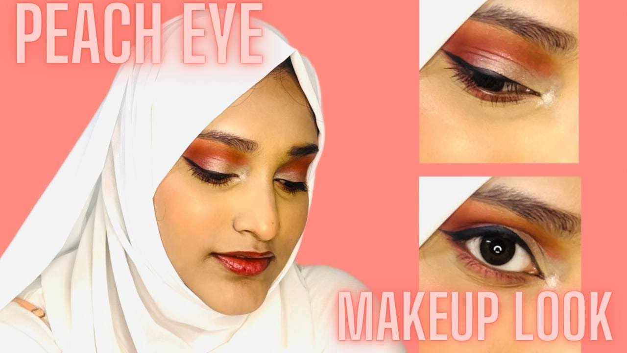PEACH/CORAL eye makeup tutorial - YouTube