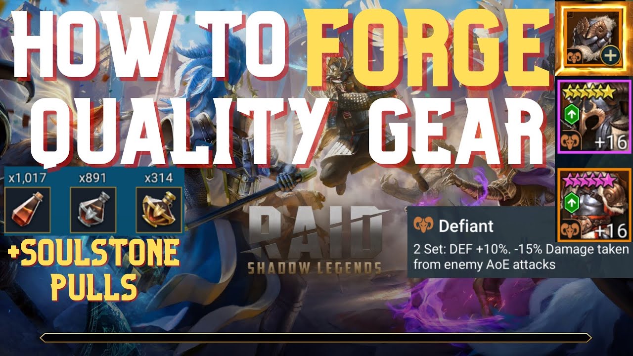 How to forge quality (DEFIANT) gear | Raid: Shadow Legends - YouTube