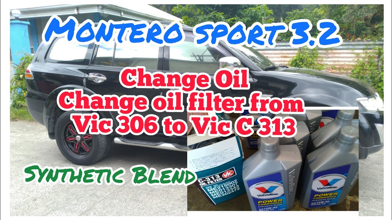 Montero Sport 3.2 Change oil, change oil filter from Vic 306 to Vic C ...