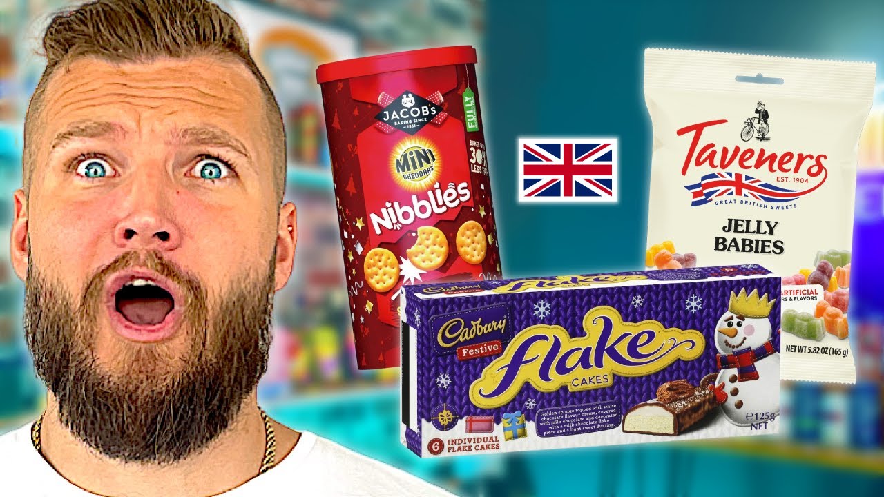 Americans Taste Test British Snacks! (Cadbury Flake Cake, Taveners ...