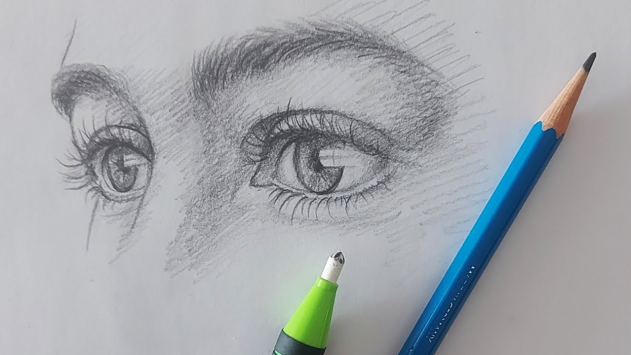 Drawing Realistic Eyes in 3/4 View: Step-by-Step Tutorial - YouTube