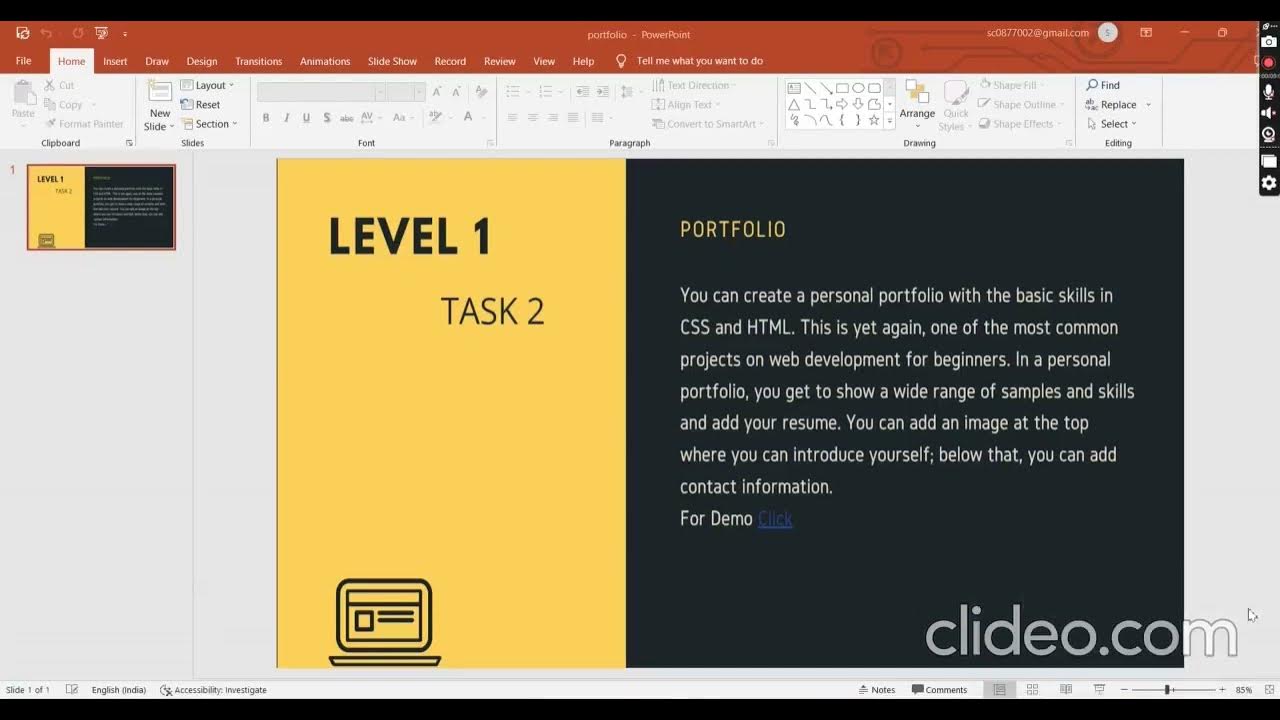 Portfolio Oasis Infobyte Internship Web Development And Design Intern Level 1 Task 2