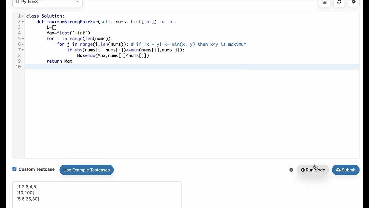 Leetcode Weekly Contest 371 Maximum Strong Pair Xor I Youtube