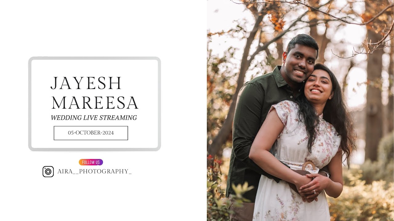 JAYESH & MAREESA|| WEDDING LIVE STREAMING || AIRA PHOTOGRAPHY - YouTube