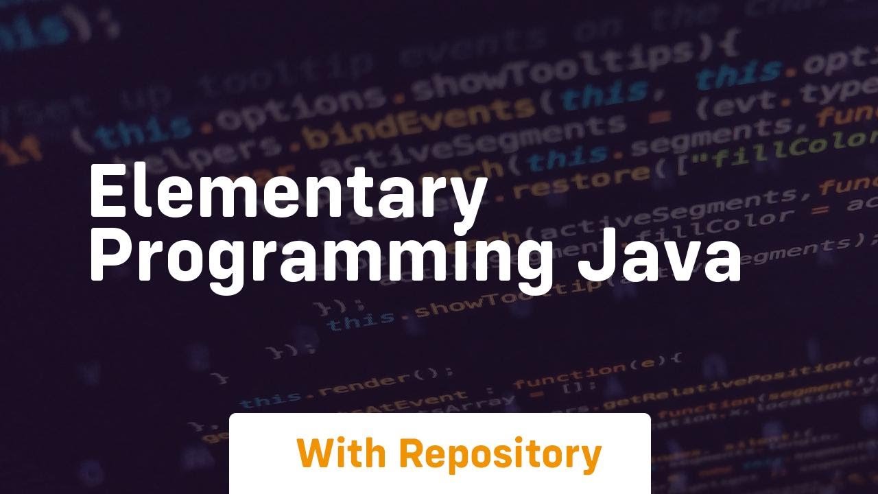 Elementary programming java - YouTube