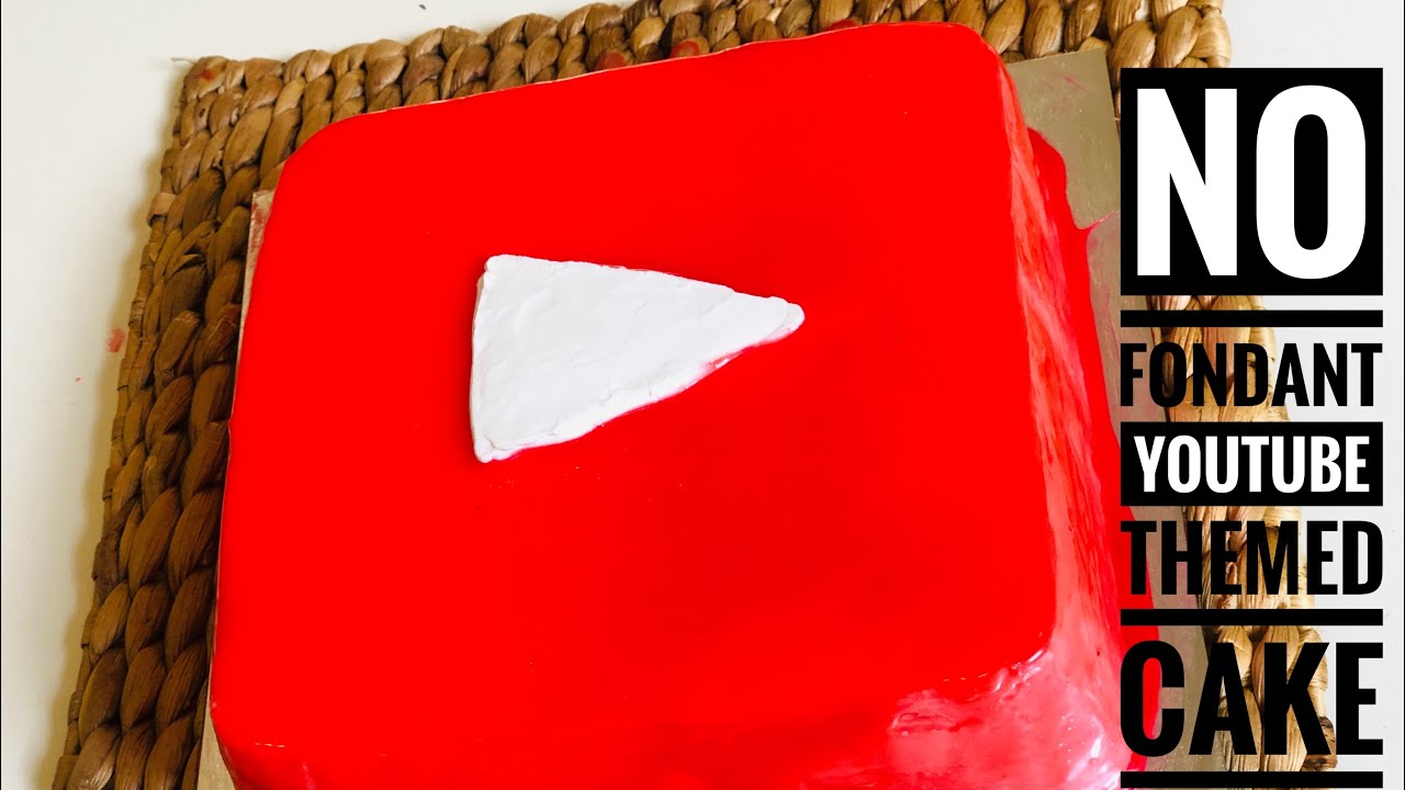 Youtube theme cake | White chocolate truffle cake | colored white ...