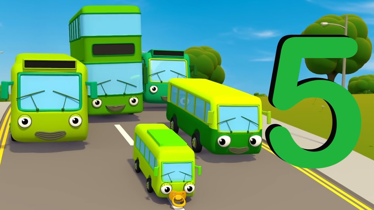 5 Green Buses + more Classic Nursery Rhymes for Kids Songs | Gecko's ...