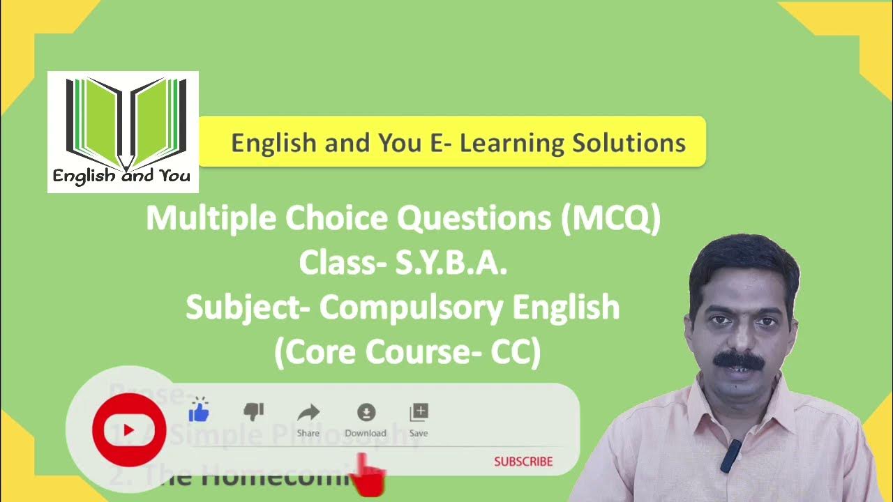 MCQ | SYBA | Compulsory English |The Homecoming and A Simple Philosophy ...