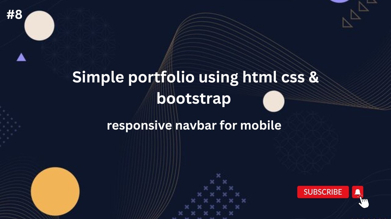 #8 How to create portfolio using Html css bootstrap || responsive navbar for mobile screen ...