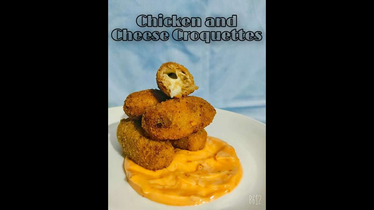 Chicken and Cheese Croquettes with dipping sauce | Chicken Croquettes ...