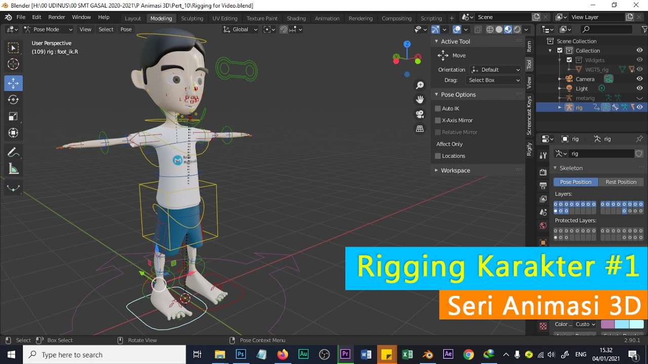 Rigging Karakter #1 | Animasi Karakter 3D - YouTube