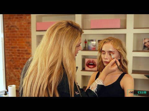 Вечерний макияж со стрелками и яркими губами от Елизаветы Ромак