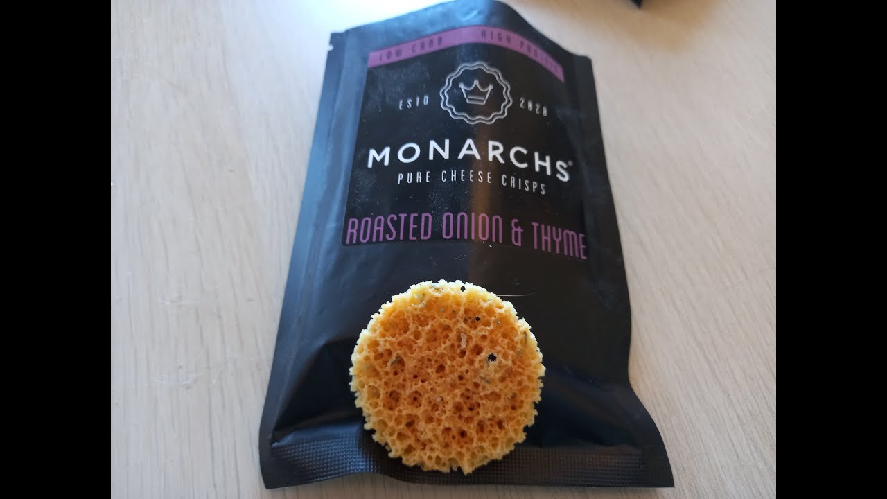Monarchs Roasted Onion & Thyme Pure Cheese Crisps - YouTube