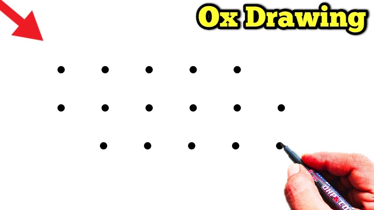 How to draw ox drawing from dots | easy ox drawing step by step | Dots ...