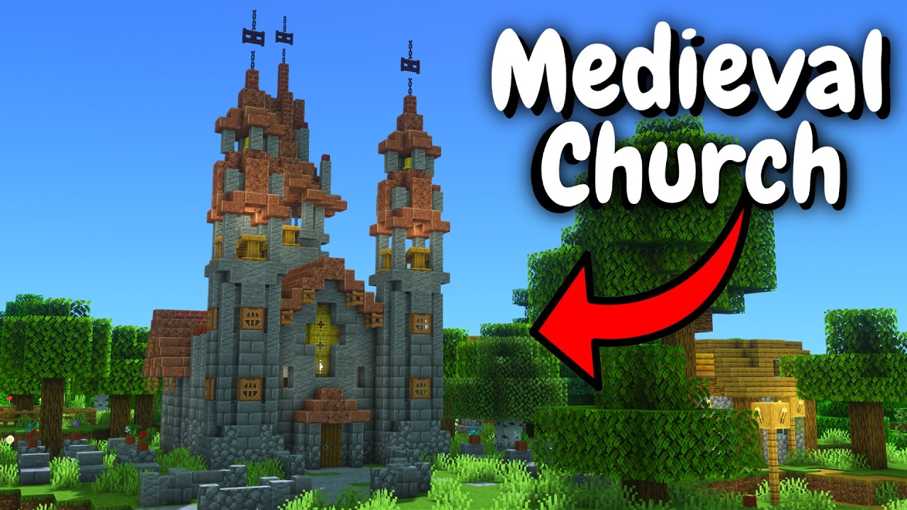 Minecraft: How to Build a Medieval Church | Tutorial - YouTube