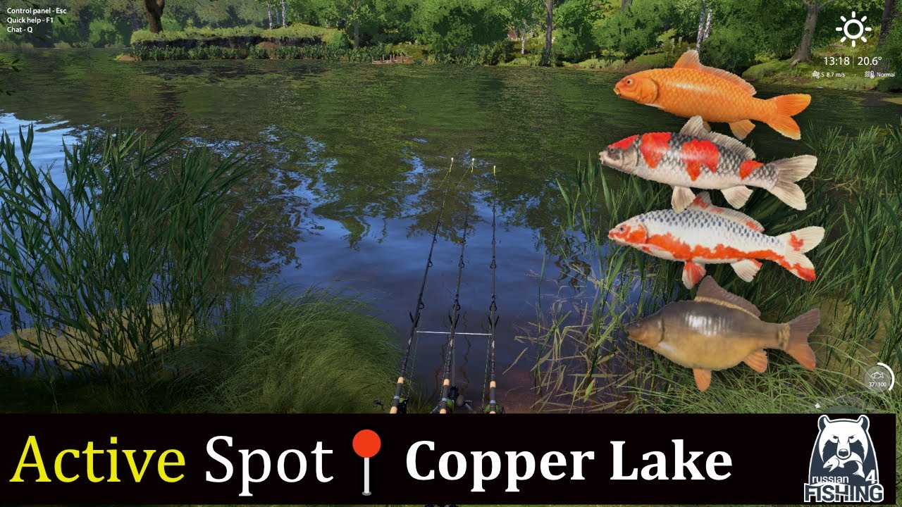 Russian Fishing 4 | Copper Lake Active spot - YouTube