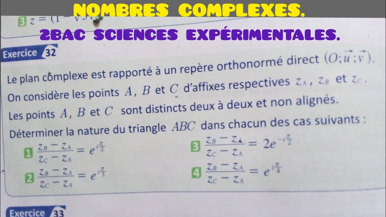 nombres complexes :nature du triangle,2bac sciences expérimentales ...