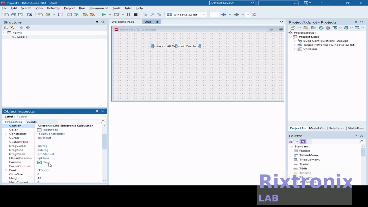 How to create electronic calculator pt 1 rad delphi - YouTube