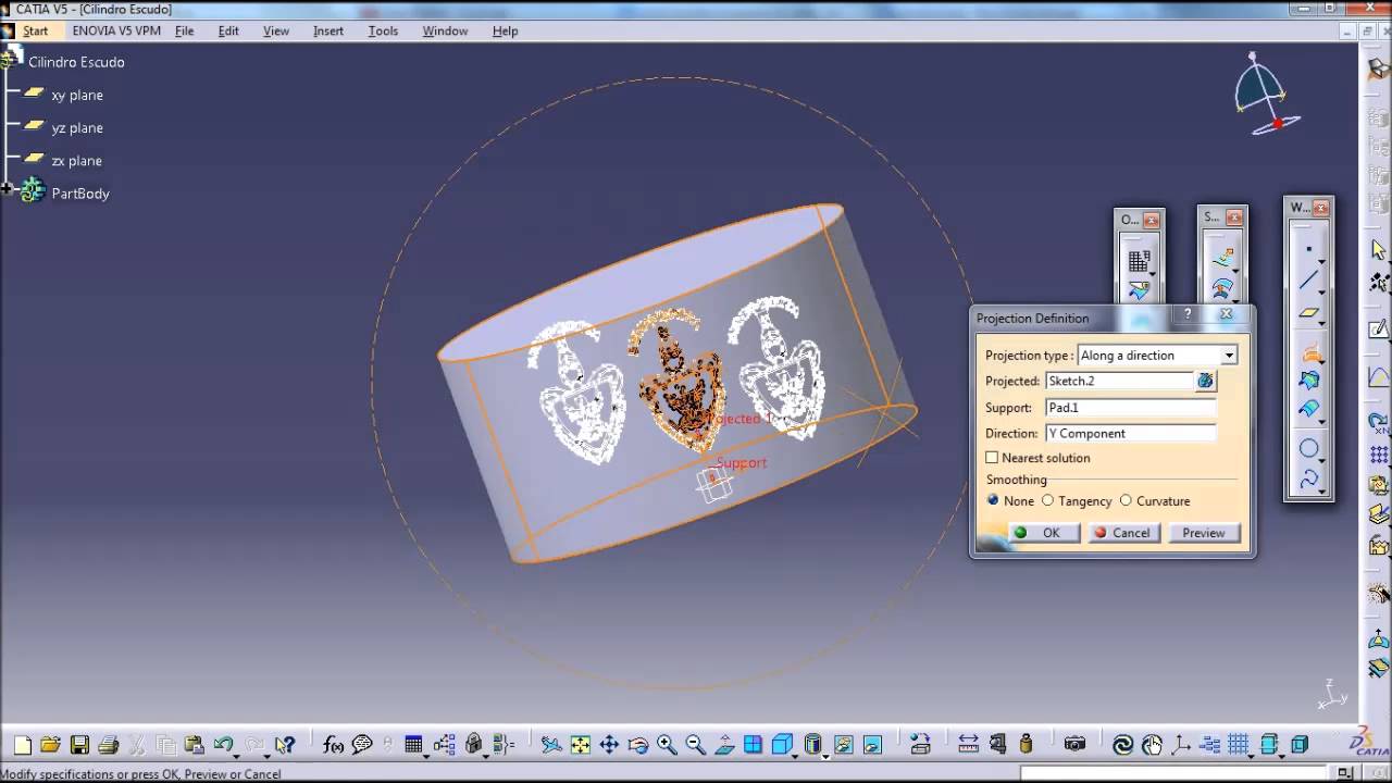 Proyección de archivos .DXF en Catia - YouTube