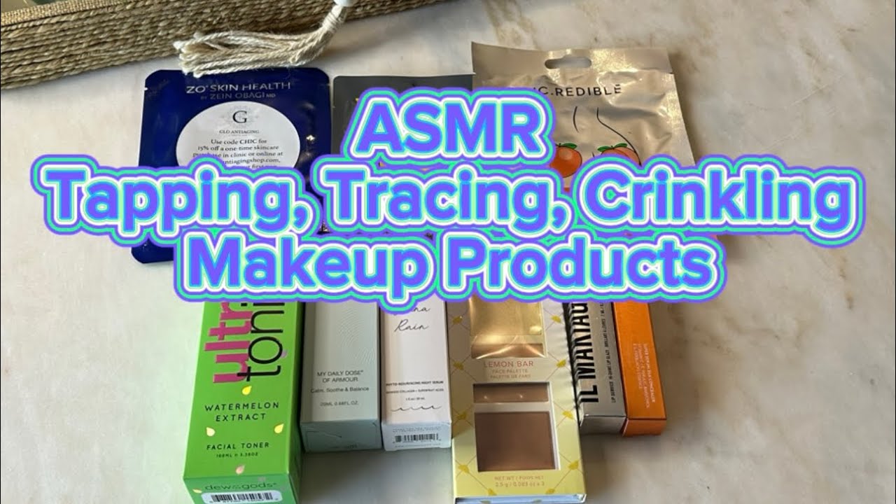 ASMR Tracing, Tapping, Crinkling Makeup & Skincare • NO TALKING • - YouTube
