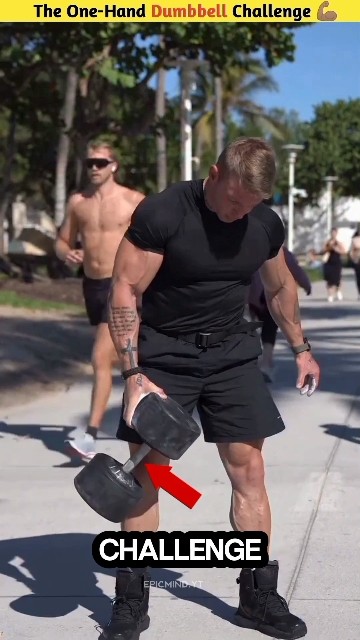 The one-hand Dumbbell Challenge 💪🏽🤯 #shorts - YouTube