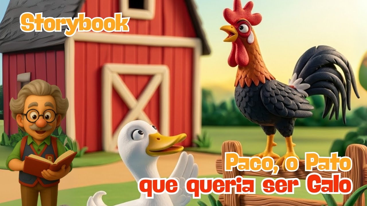 Paco, o Pato que Queria ser Galo 🧢 Storybook Infantil com Professor ...