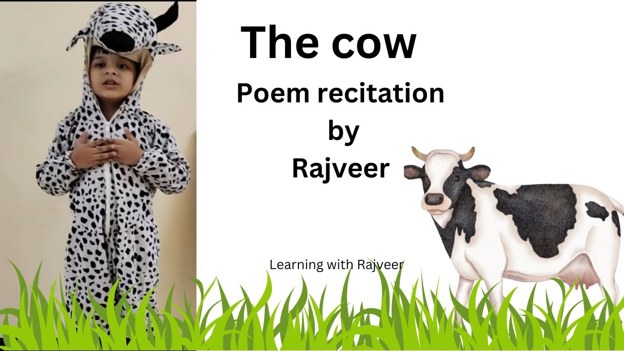 The Cow poem recitation for kids - Learning with Rajveer - YouTube
