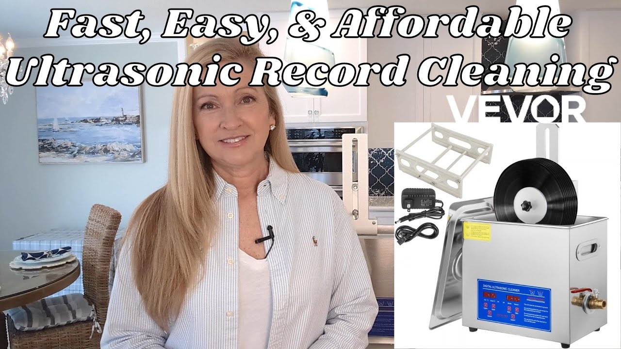VEVOR Ultrasonic Record Cleaner — 6L with Drying Rack