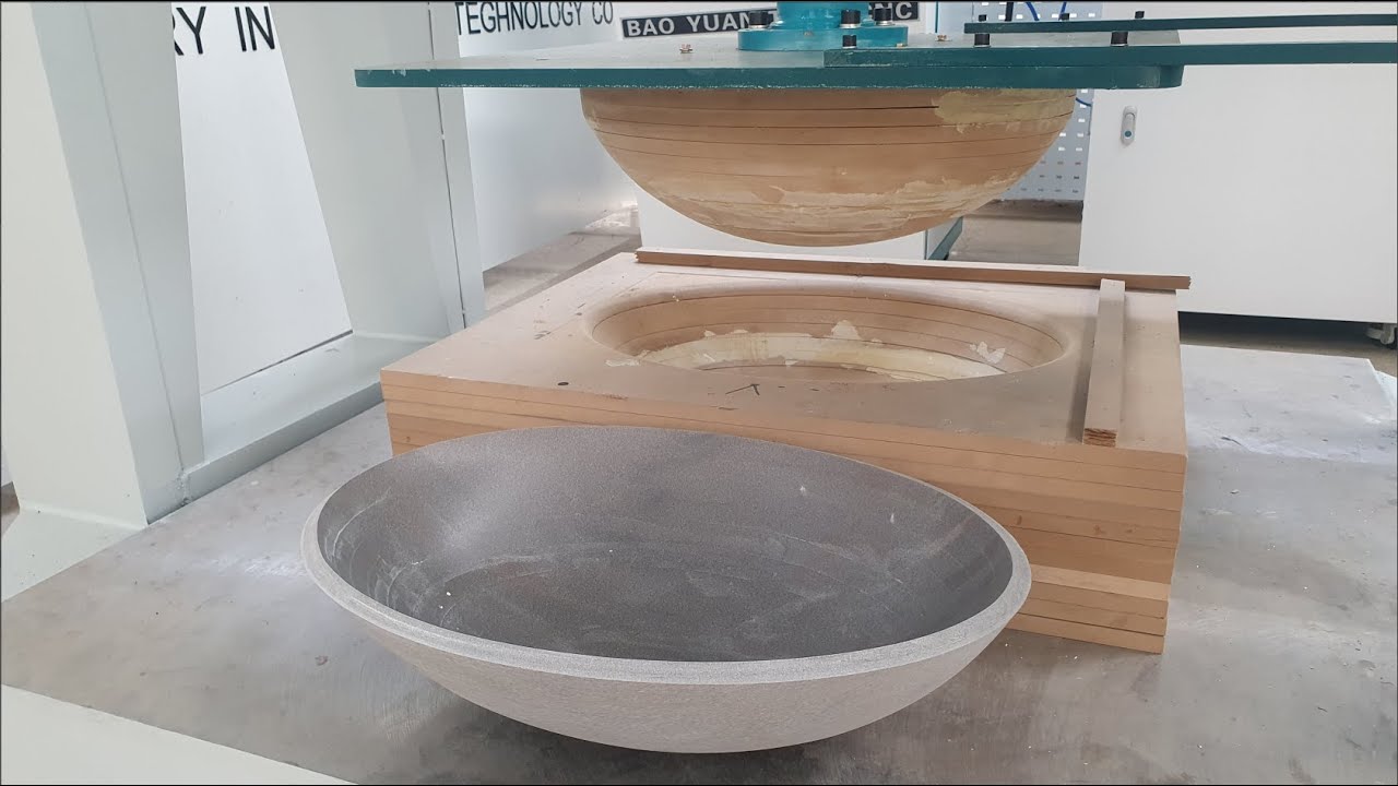 Thermoform solid surface to basin - YouTube