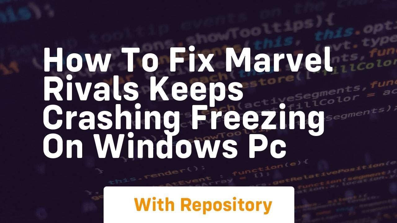 How to fix marvel rivals keeps crashing freezing on windows pc - YouTube