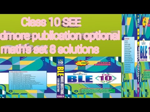Class 10 SEE Optional math set 2 full solution// solution of Optional ...