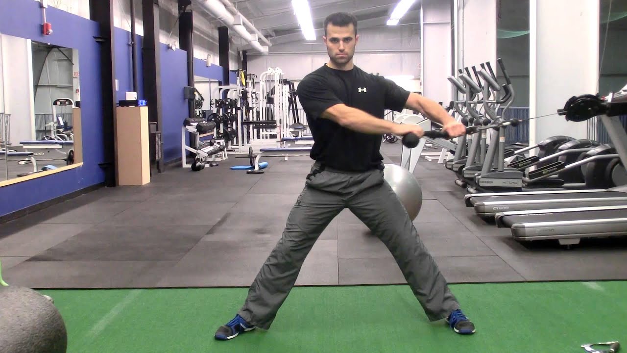 Wide Stance Anti-Rotation Chop w/ Rope - YouTube