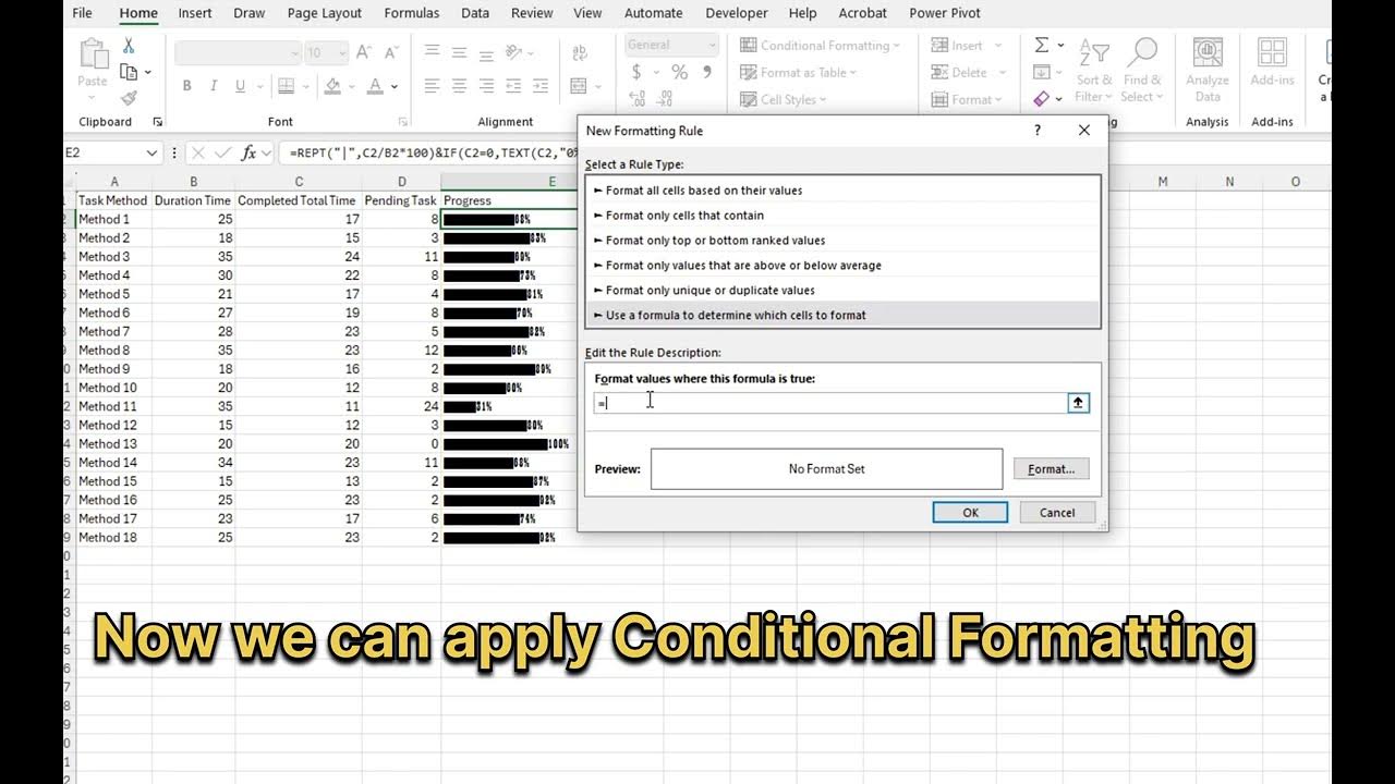 Excel Progress Bar Chart with Rept Function | Excel Advanced Formula | Basic to Advanced Formula ...