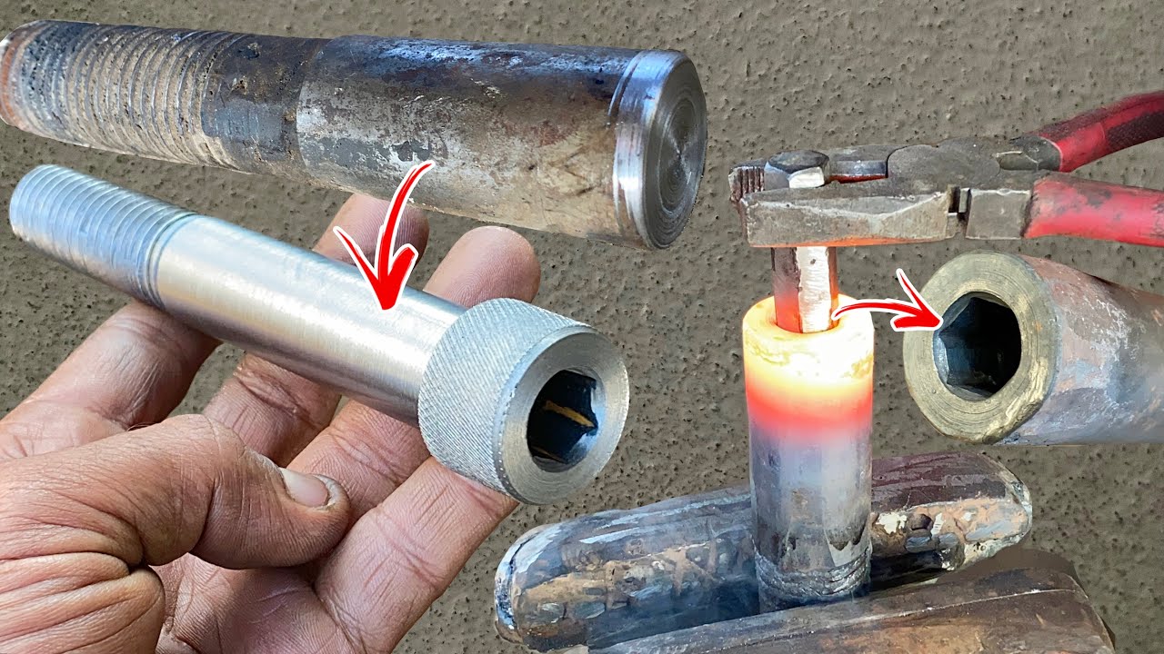 L key wrench Bolt making a Thread Cutting on Lathe Machine | make a old ...