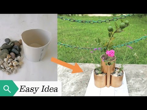 How make flower pot using pvc pipes, Homemade idea. - YouTube