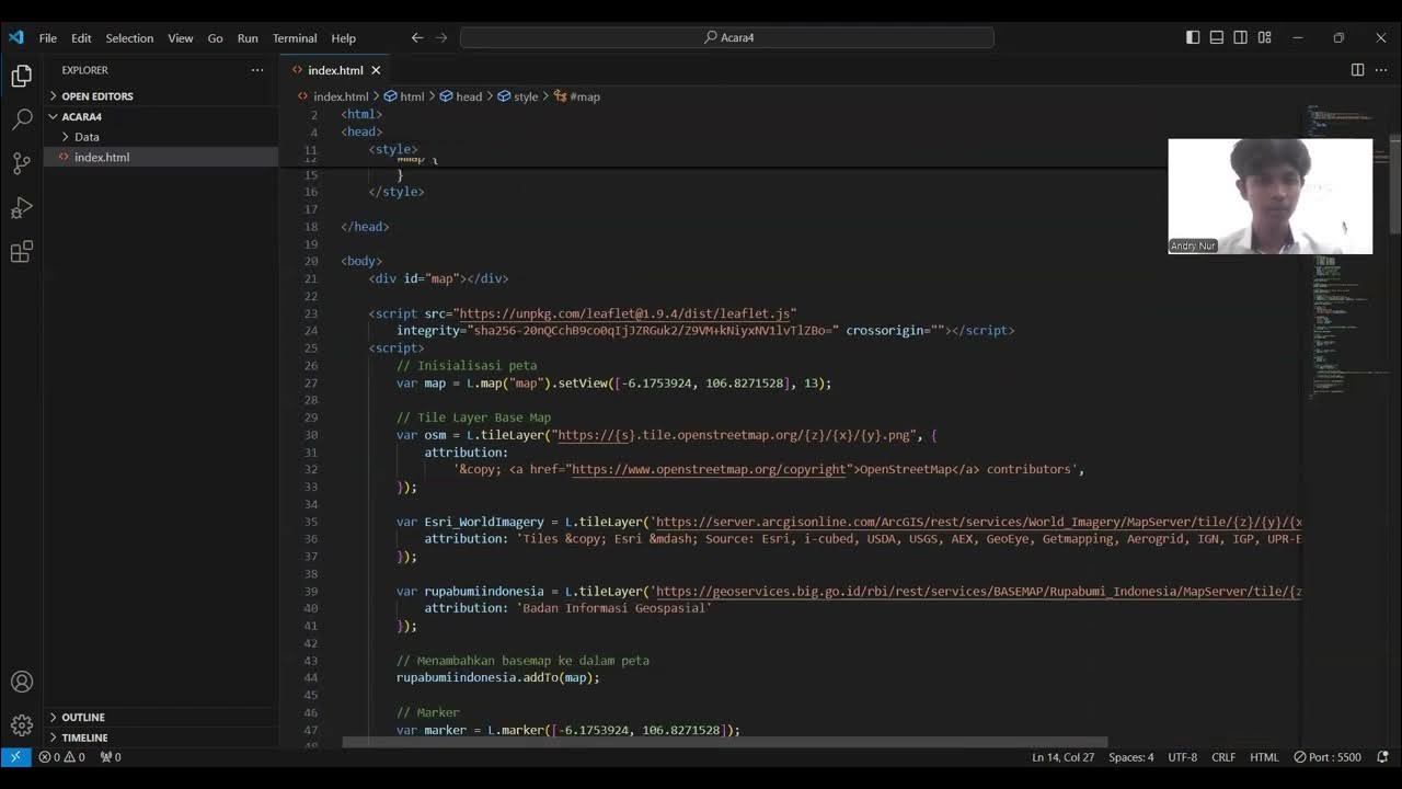 Pemrograman Geospasial:Web Acara 4 Leaflet JS Dasar - YouTube