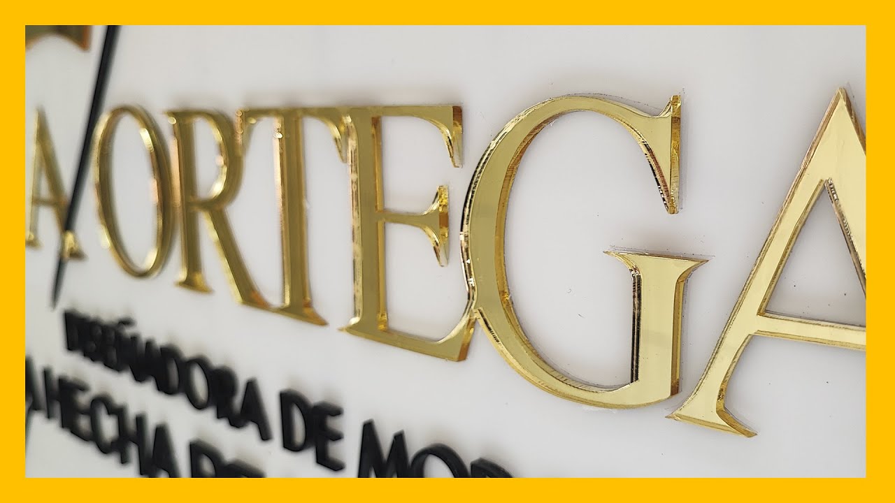 Uso de Acrilico Espejo DORADO, Letrero Oficina, consultorio, academia ...