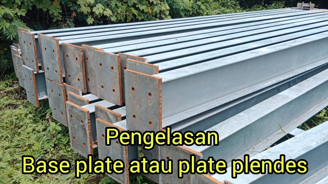 pengelasan base plate kolom baja - YouTube